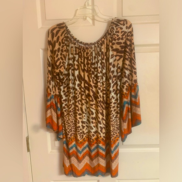 Tops | Animal Print Long Flowy Top | Poshmark